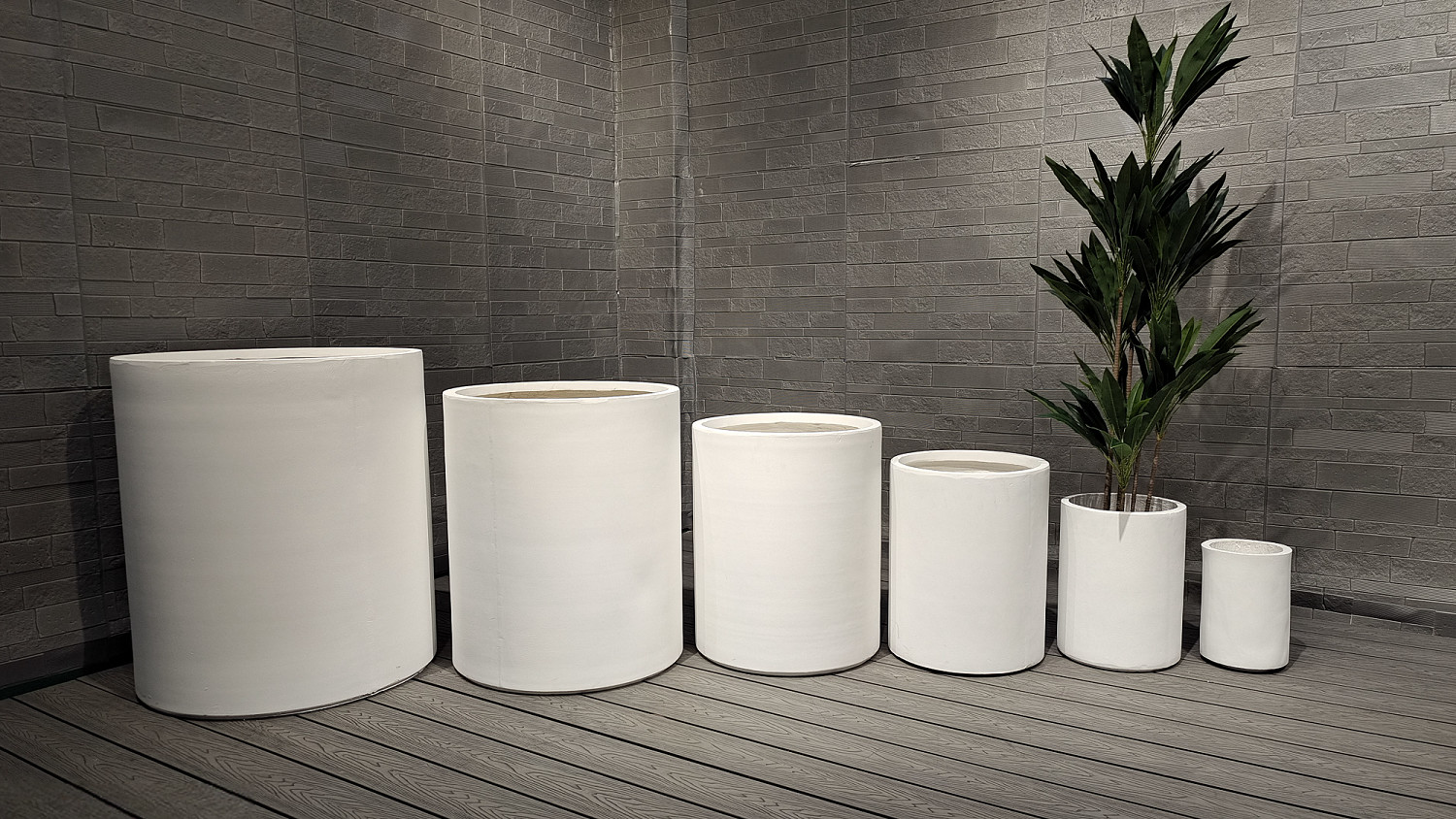 Durable Hand Carved Fiber Clay Planter Reinforced for Garden